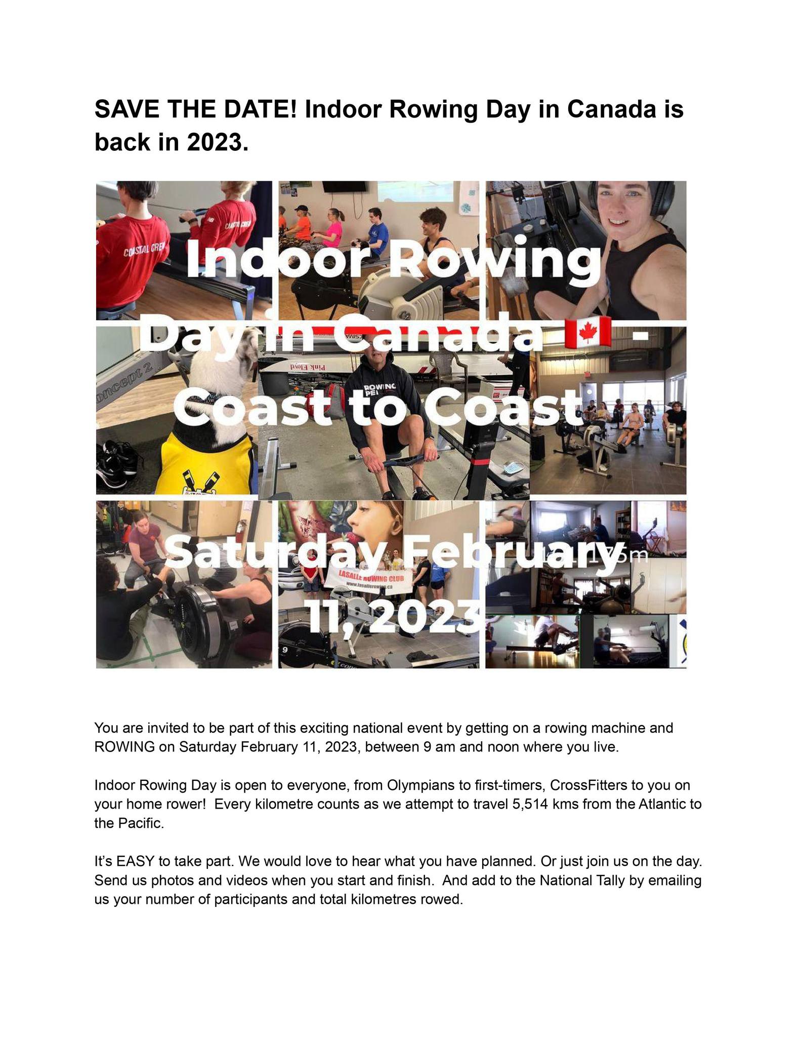 Indoor Rowing Day in Canada 2024 – Rowing PEI